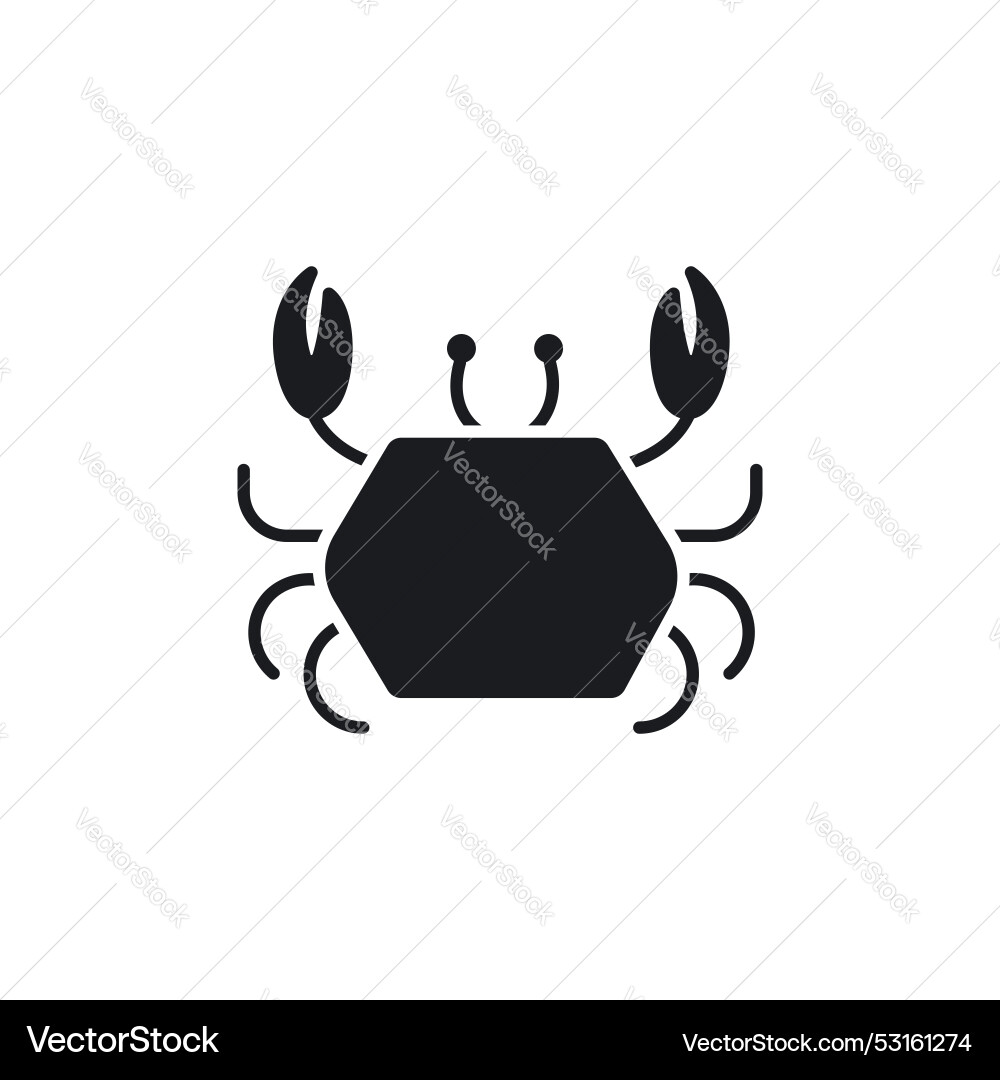 Crab icon symbol on white background Royalty Free Vector