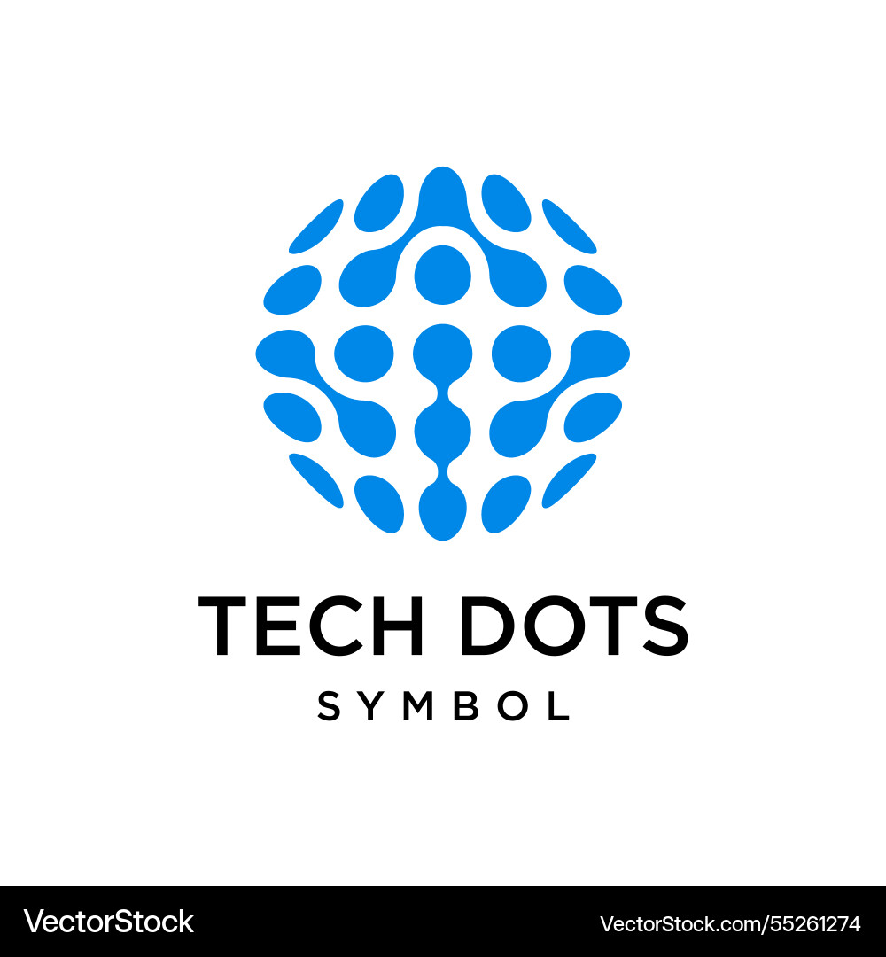 Creative tech dots circle globe network logo Vector Image