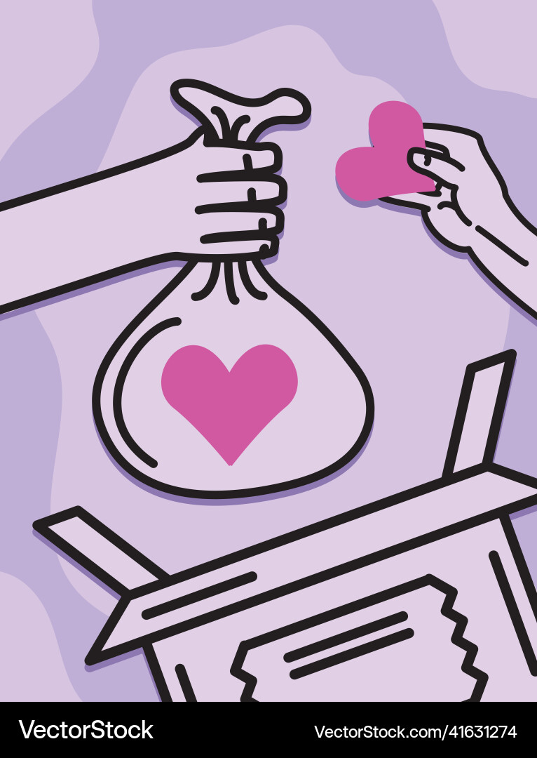 Donation and charity theme Royalty Free Vector Image