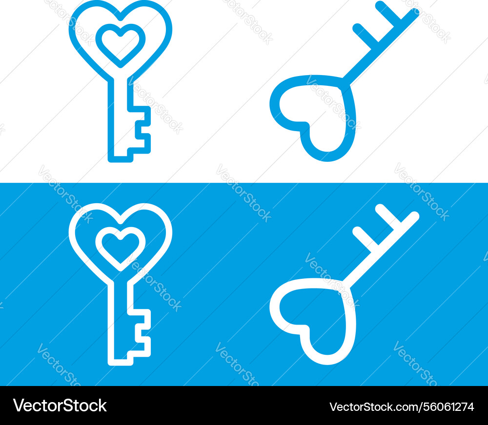 Heart shaped key Royalty Free Vector Image - VectorStock