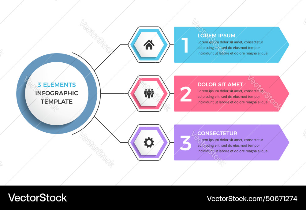 Infographic template - 3 options Royalty Free Vector Image