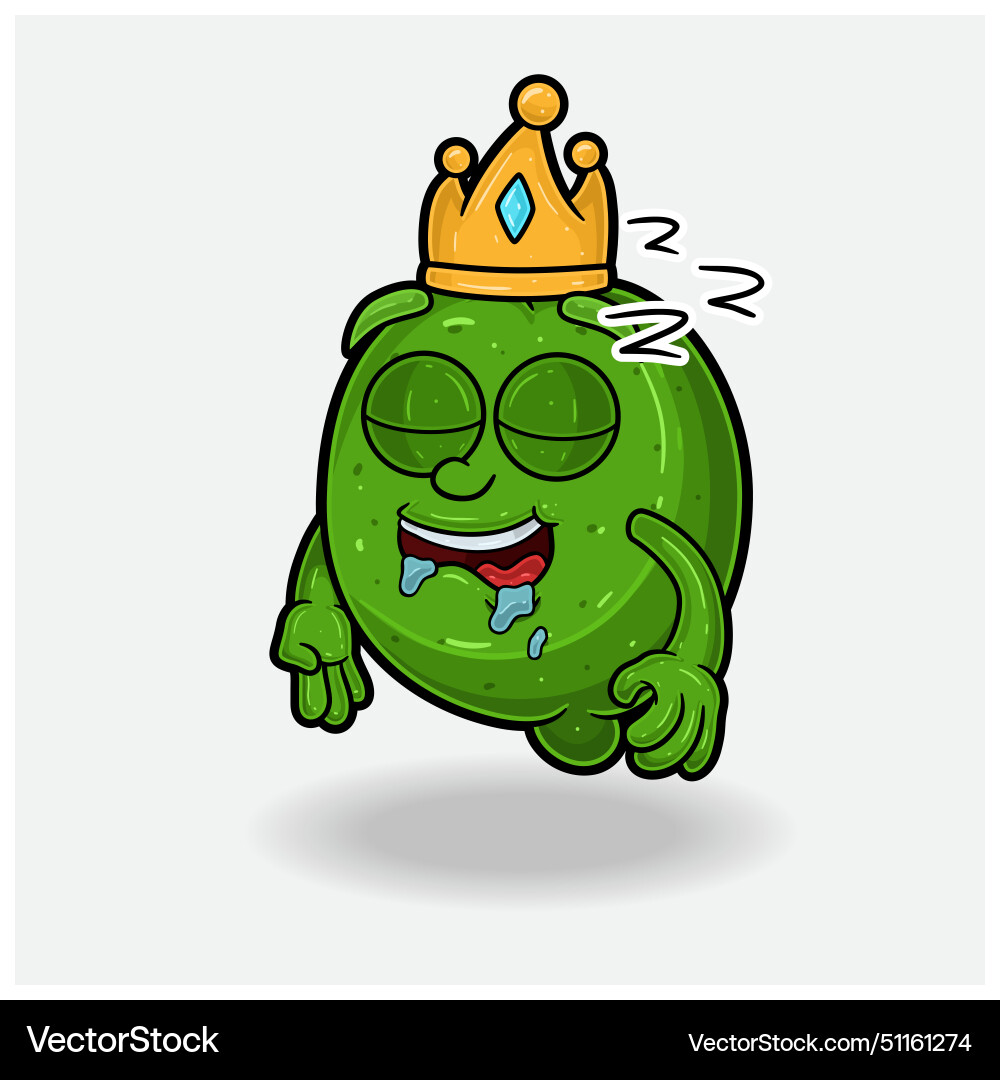 Lime cartoon with sleep expression Royalty Free Vector Image