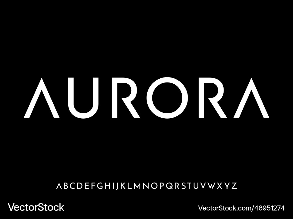 Modern Sans Serif Display Font Royalty Free Vector Image