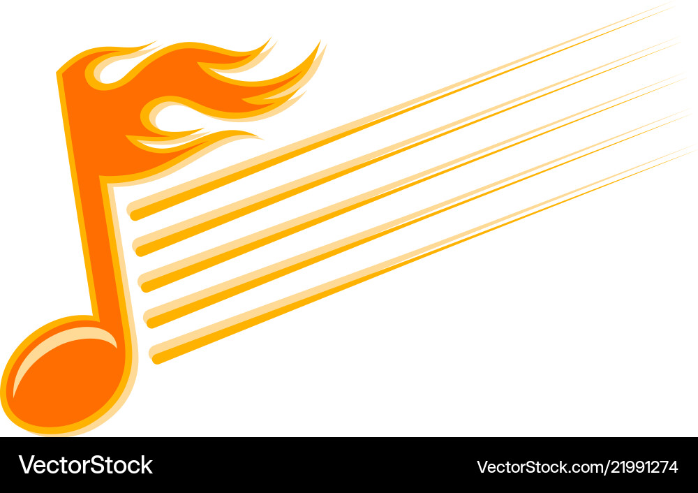 Musical Note with Flame Royalty Free Vector Image