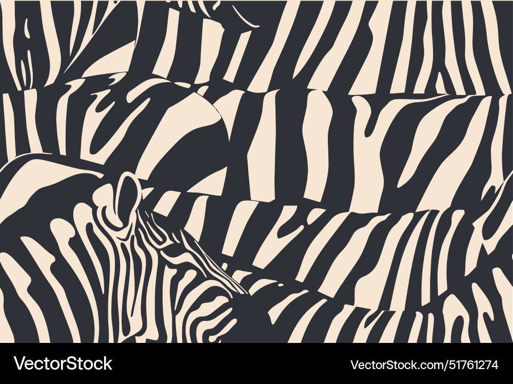 Natural zebra geometric seamless pattern safari Vector Image