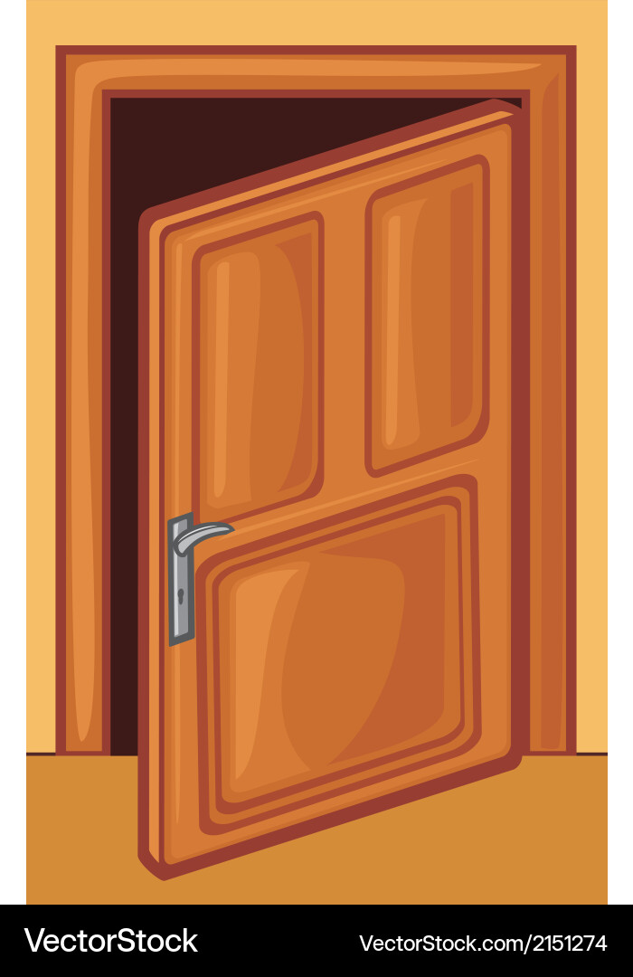 Open door Royalty Free Vector Image - VectorStock