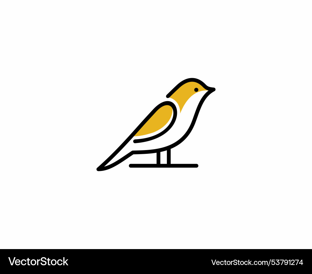 Simple line canary bird logo Royalty Free Vector Image