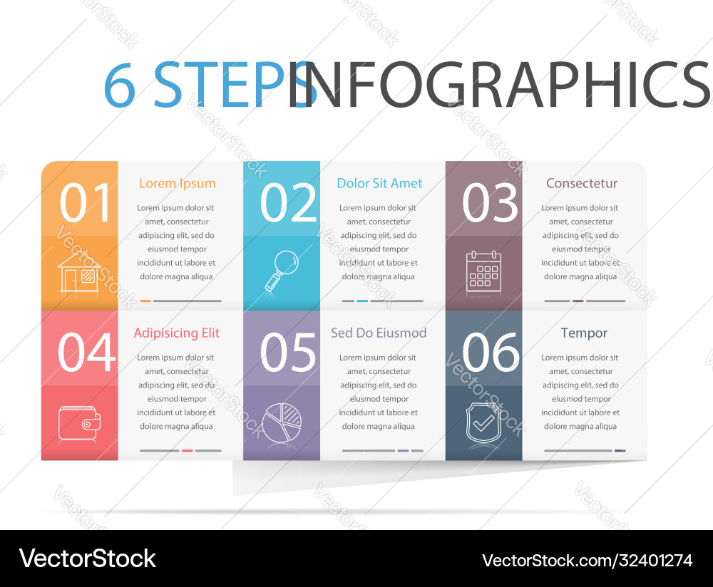 Six steps infographics Royalty Free Vector Image