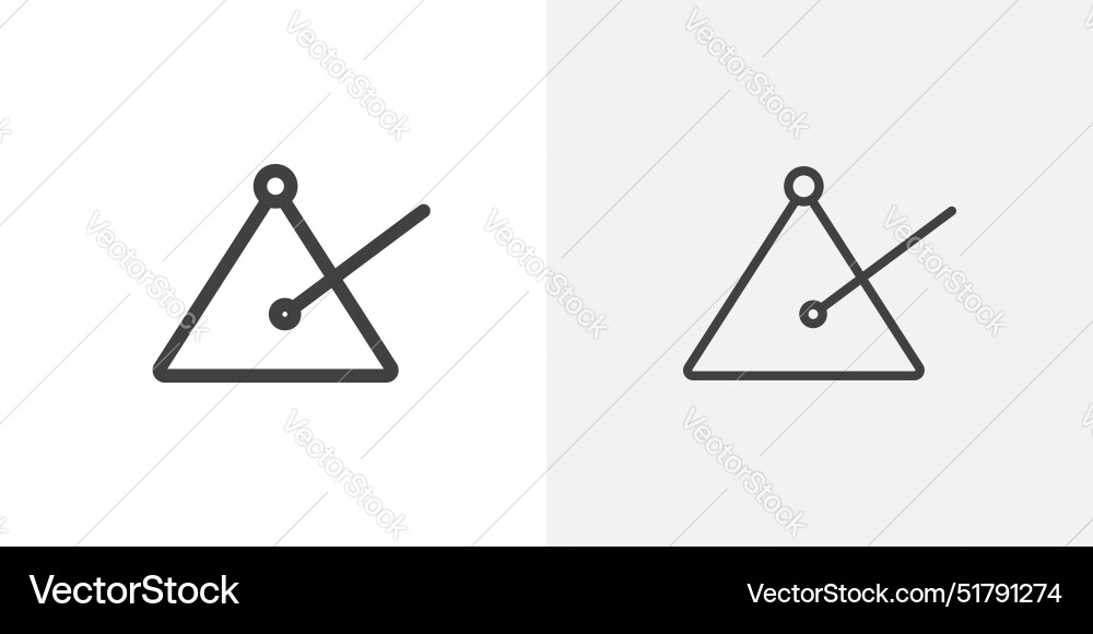Triangle music icon set black filled and outlined Vector Image