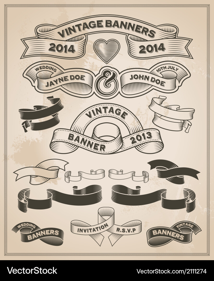 Vintage Scroll & Banner Collection Royalty Free Vector