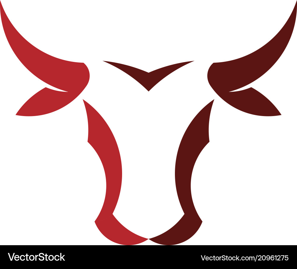Abstract simple bull head logo concept Royalty Free Vector