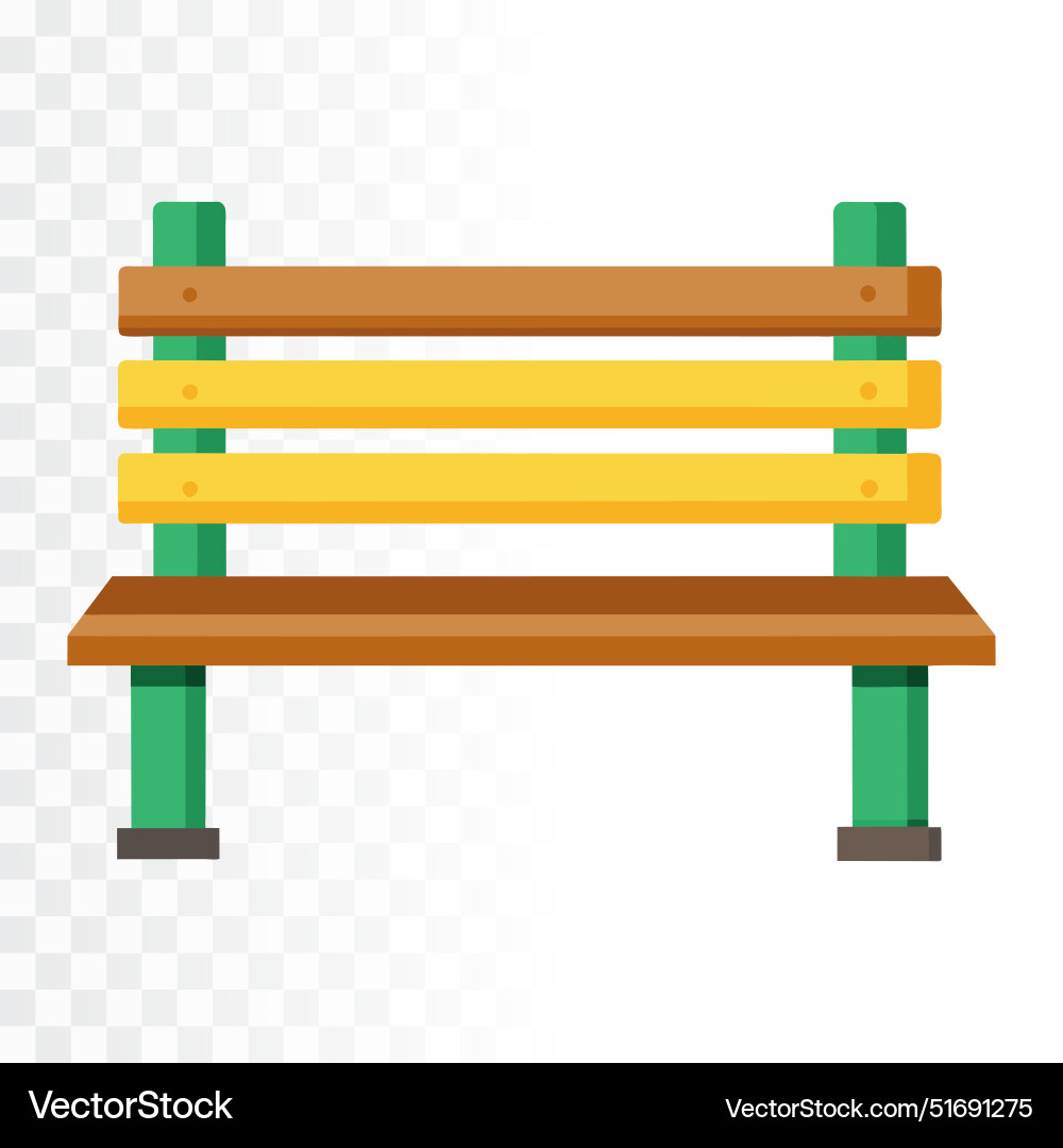 Bench on transparent Royalty Free Vector Image