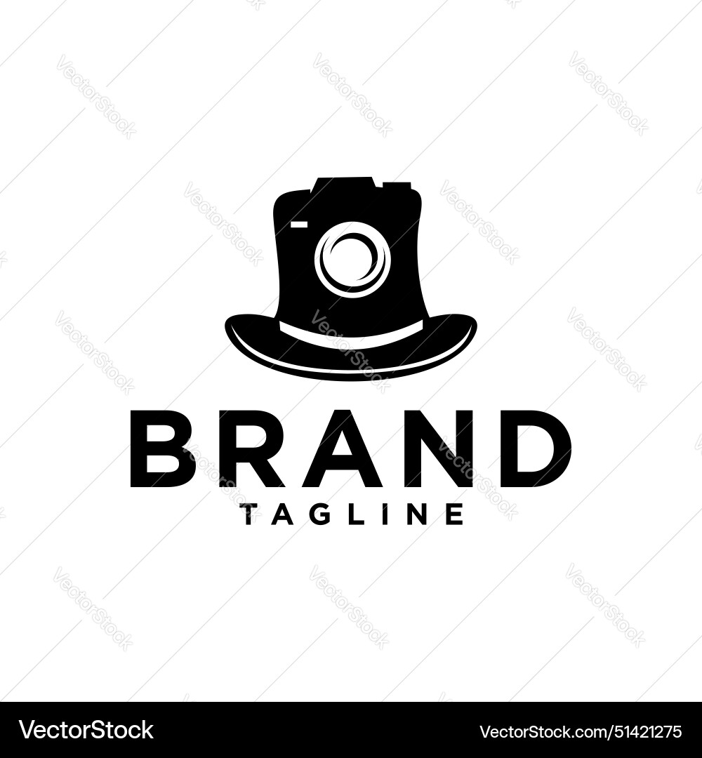 Camera with hat magic logo symbol icon Royalty Free Vector