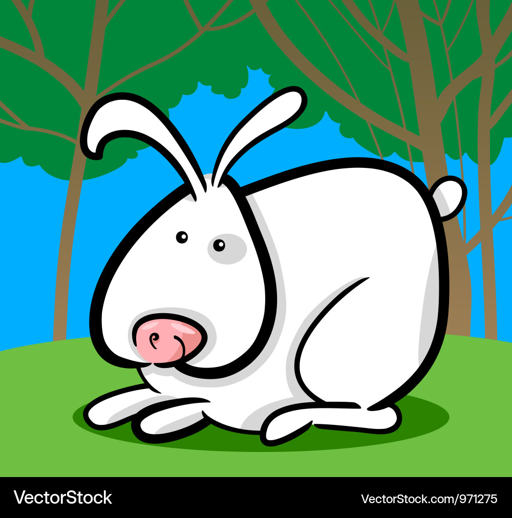 Cartoon of white bunny Royalty Free Vector Image