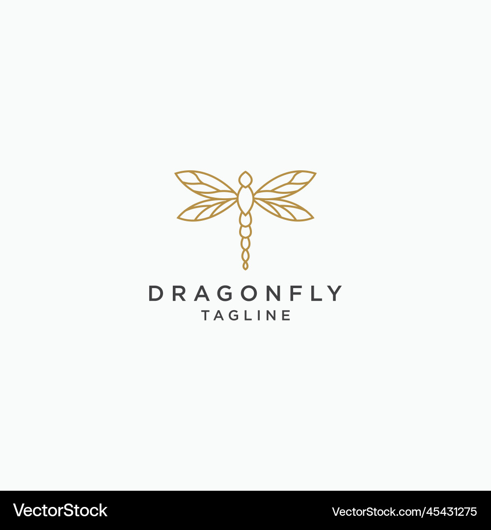 Dragonfly logo icon design template elegant Vector Image