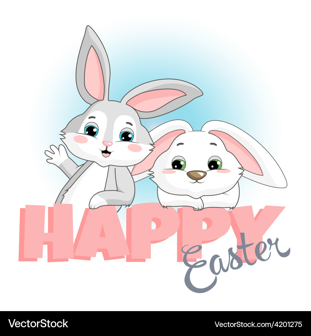 Easter rabbits Royalty Free Vector Image - VectorStock