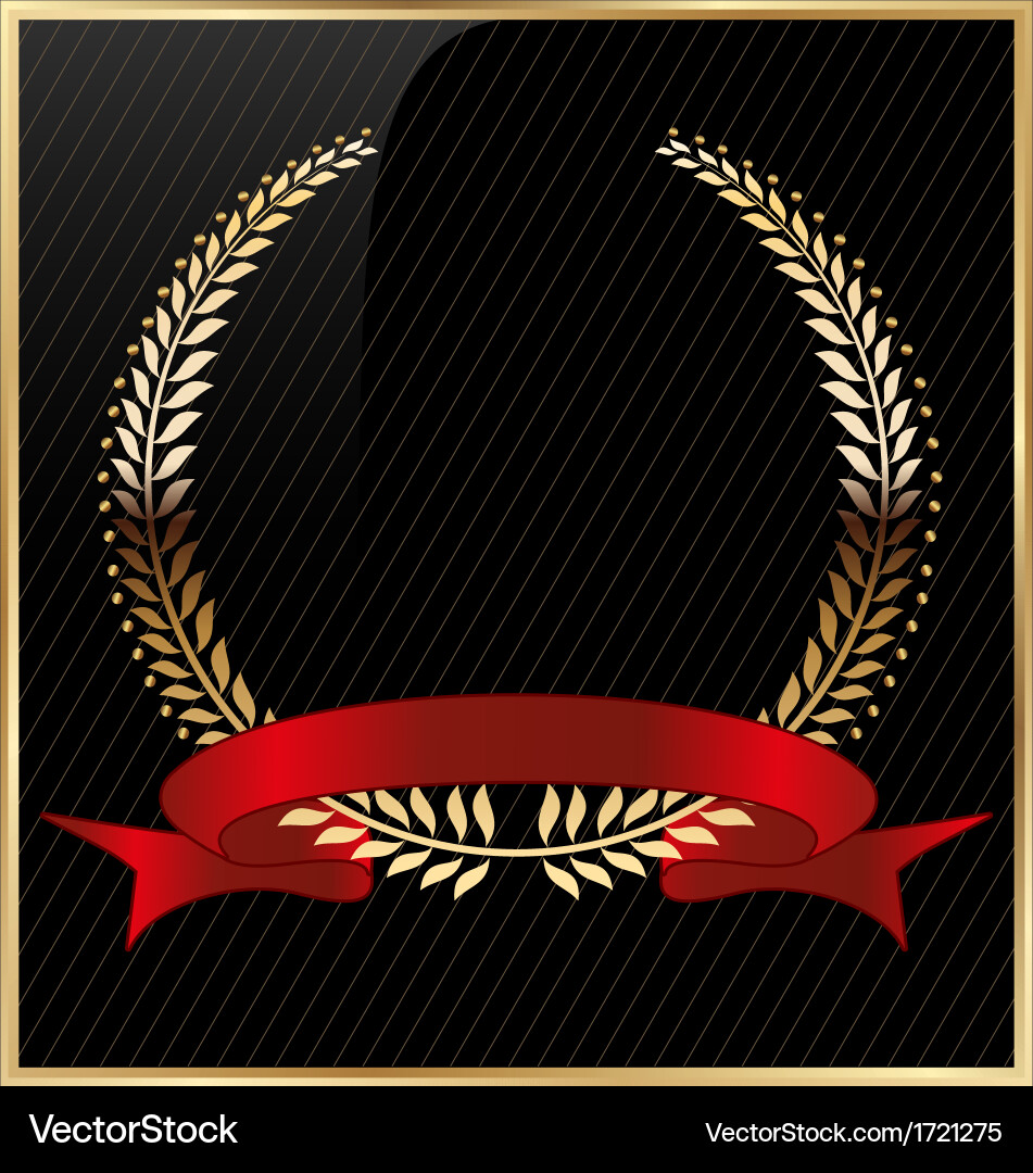 Golden laurel wreath Royalty Free Vector Image