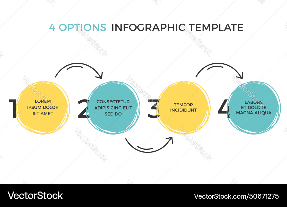 Infographic template with 4 circles Royalty Free Vector