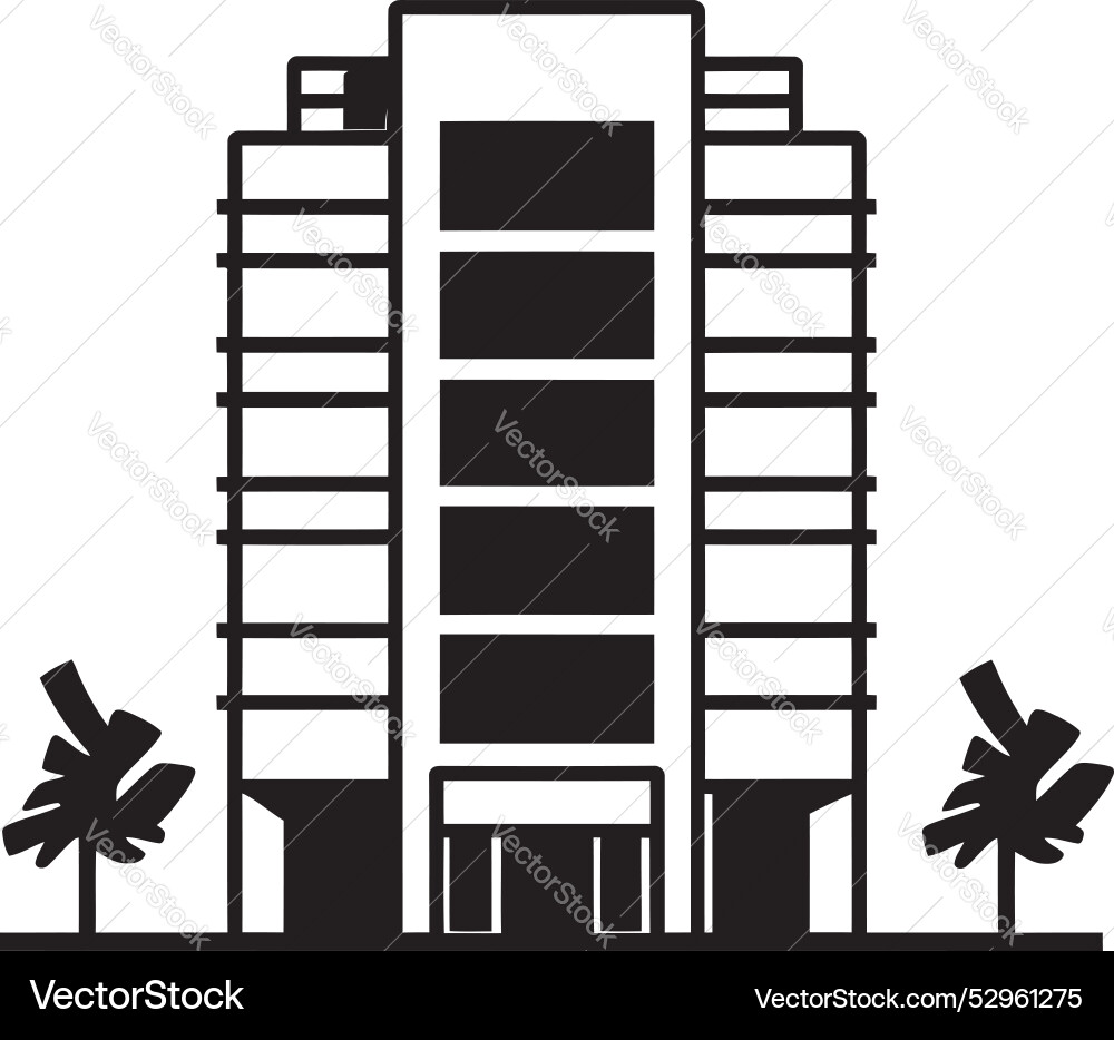 Metropolitan elevation multifloral skyscraper Vector Image