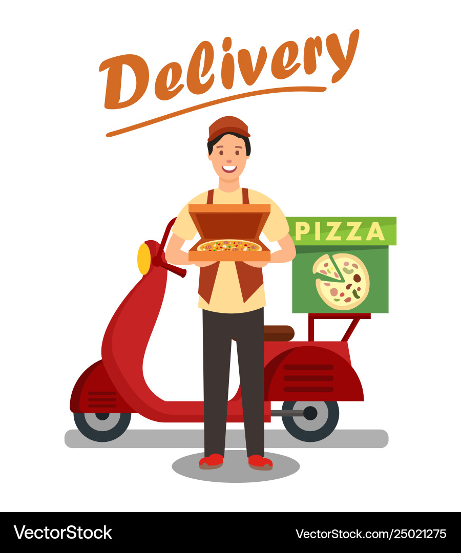 Cartoon Pizza Delivery Man - Infoupdate.org