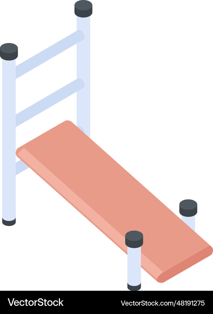 Premium isometric icon of workout bench Royalty Free Vector