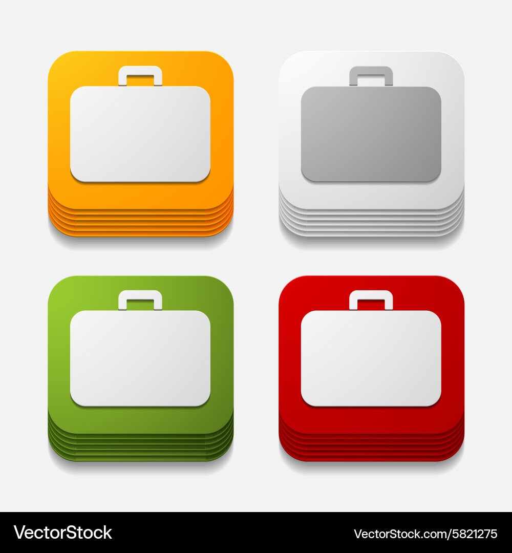 Square button portfolio Royalty Free Vector Image