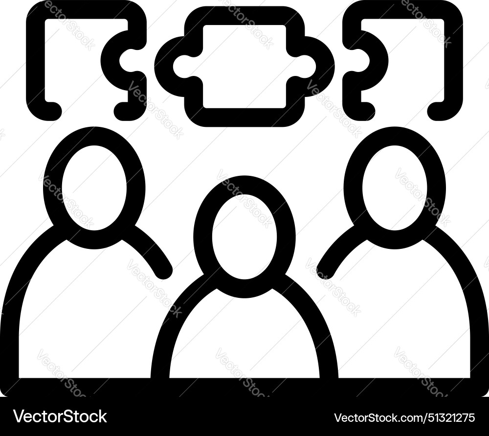 Teamwork development icon outline problem Vector Image