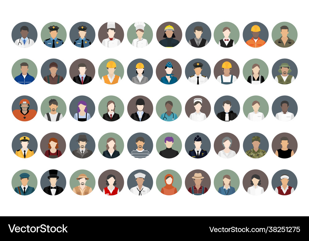Various careers and professions Royalty Free Vector Image