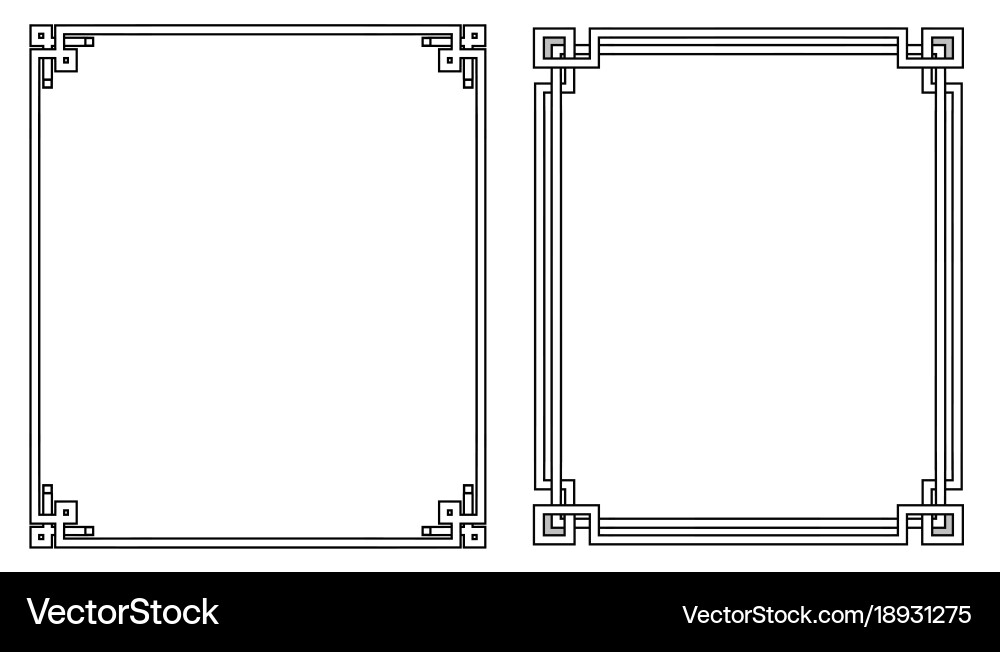 Vintage Geometric Triangle Frames Royalty Free Vector Image