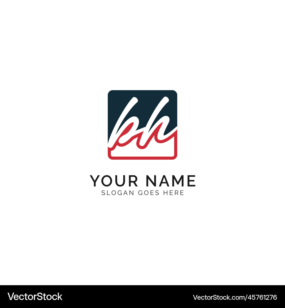 B h bh initial letter handwritten signature logo Vector Image