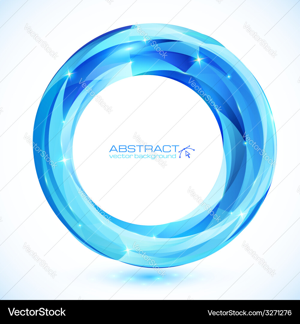 Blue shining crystal glass ring frame Royalty Free Vector