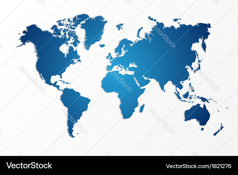 Blue world map isolated shape eps10 file Vector Image