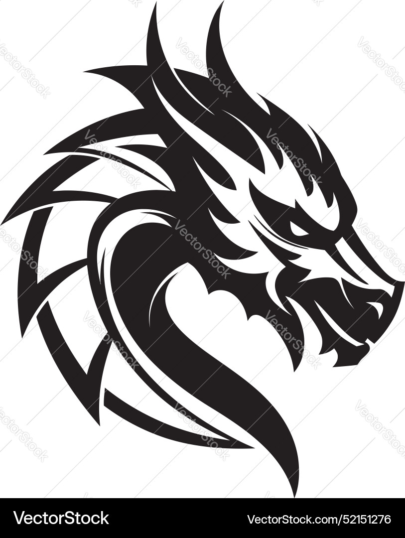 Celestial vigil logo with dragon head winged Vector Image
