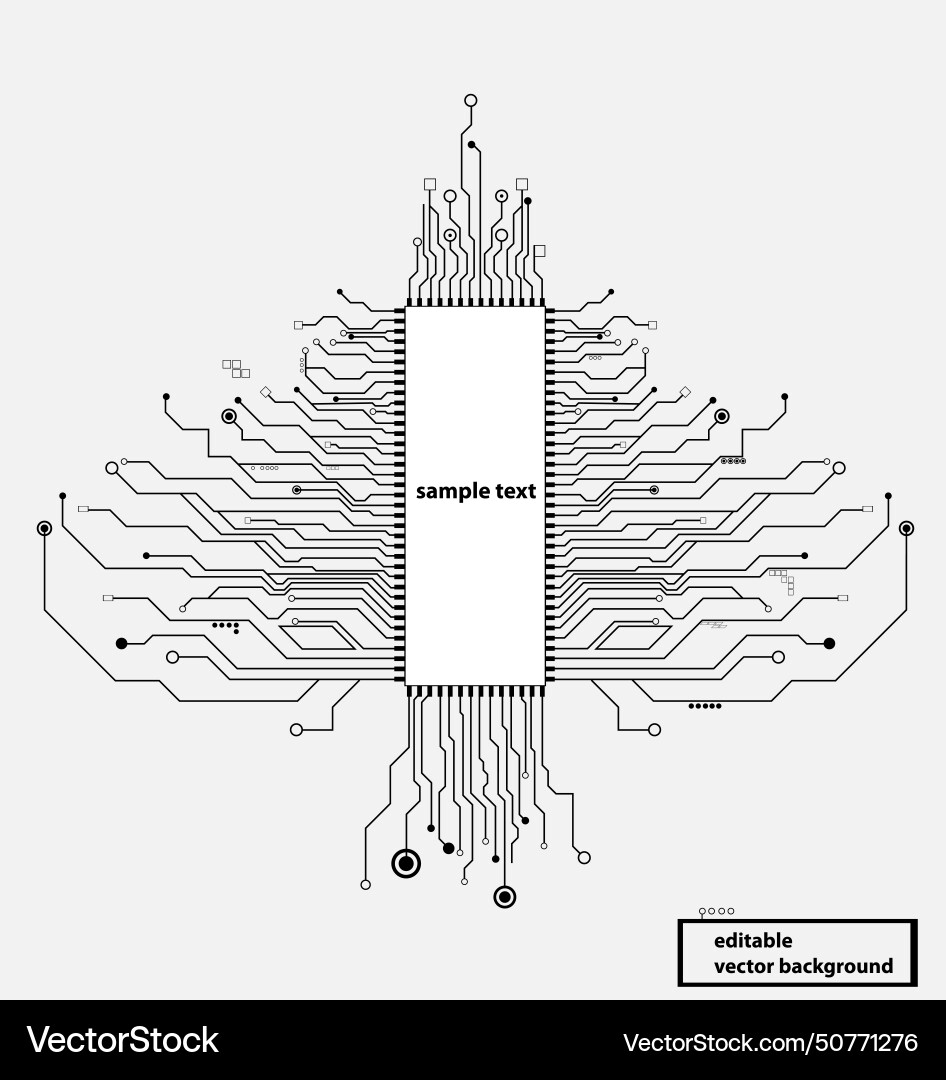 Circuit board tree format Royalty Free Vector Image