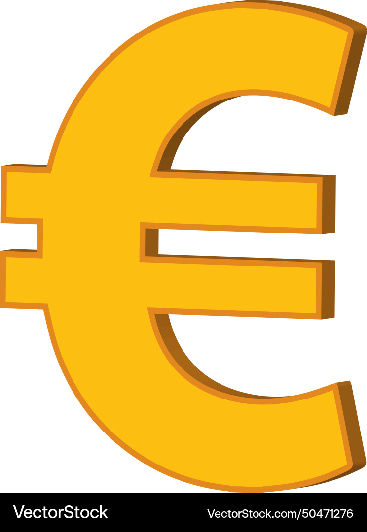 Euro currency sign 3d Royalty Free Vector Image