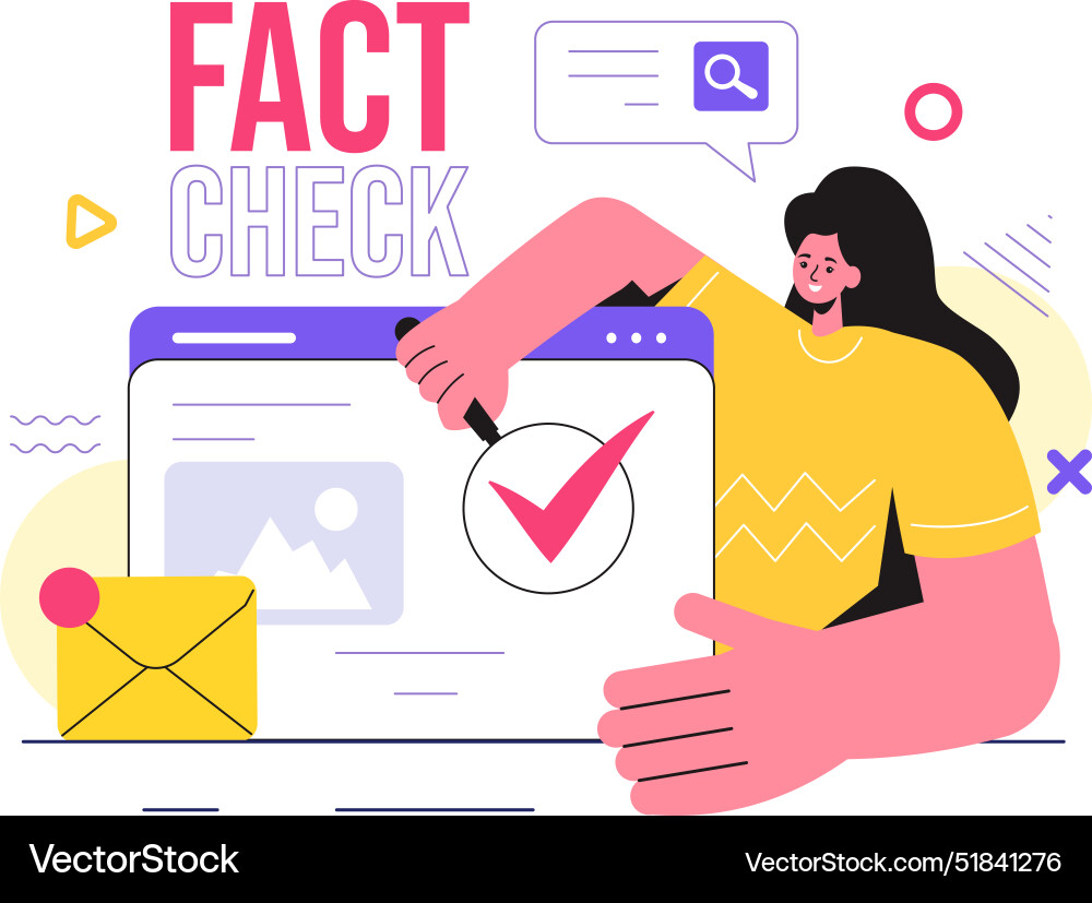 Fact or fake check news with myths vs facts Vector Image