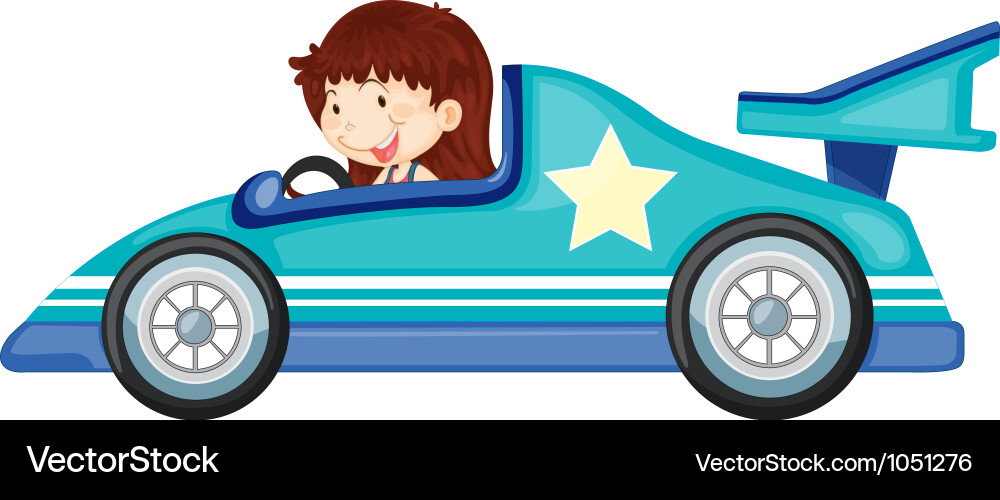 Girl driving a car Royalty Free Vector Image - VectorStock