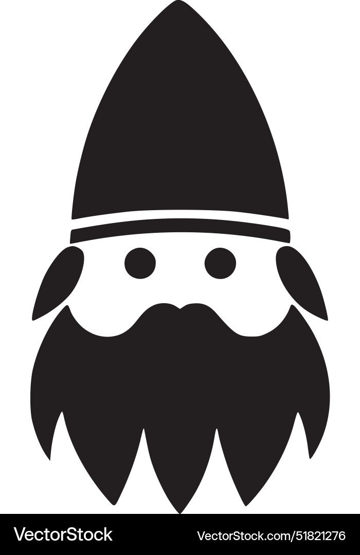 Gnome - black and white Royalty Free Vector Image