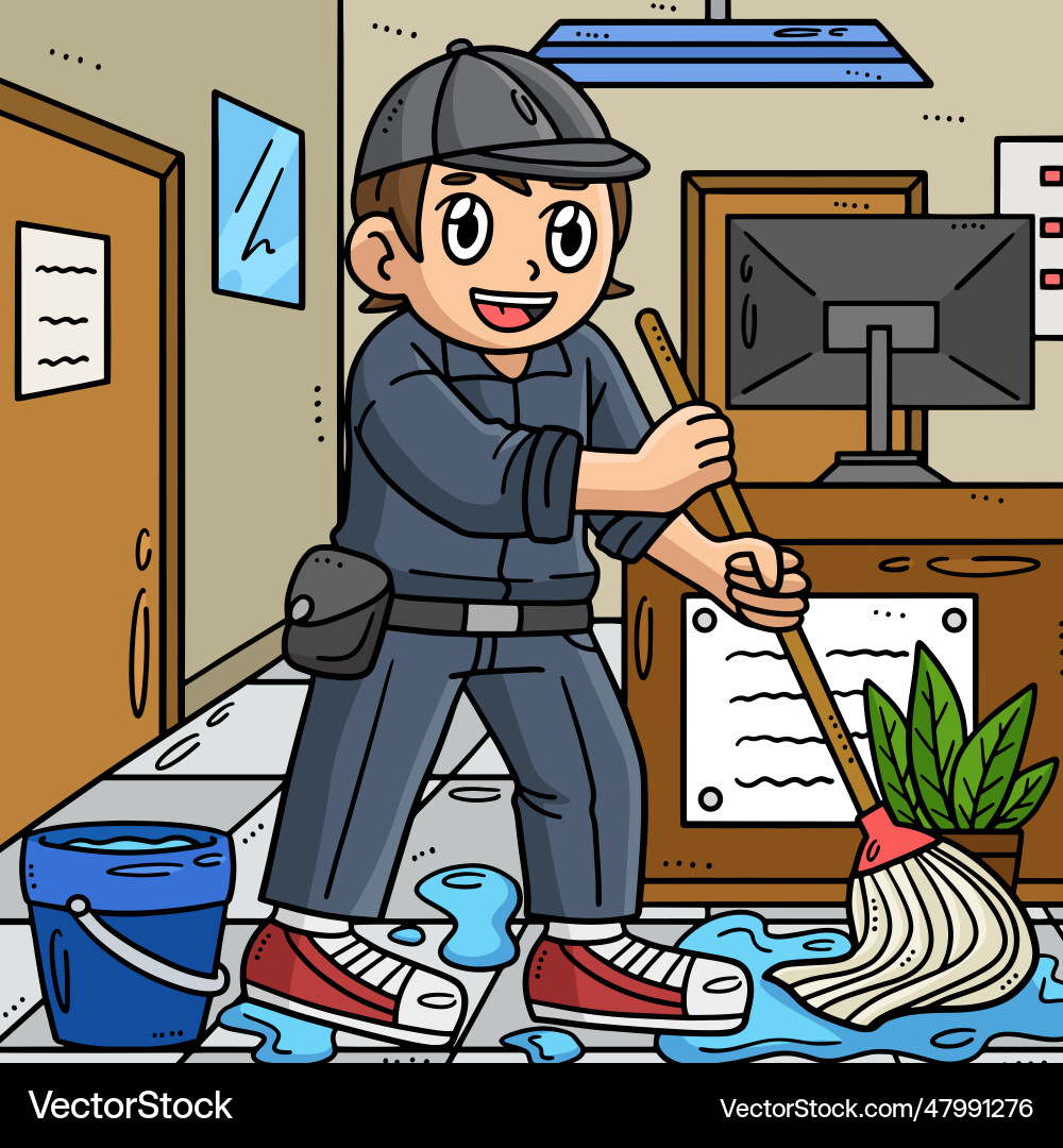 Janitor Cartoon 108 Custodian Cartoon High Res Illustrations Getty
