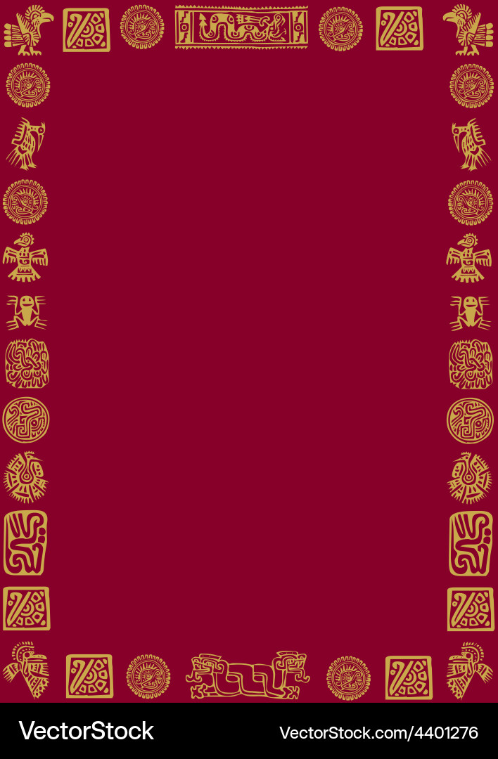 Mexican signs border on red Royalty Free Vector Image