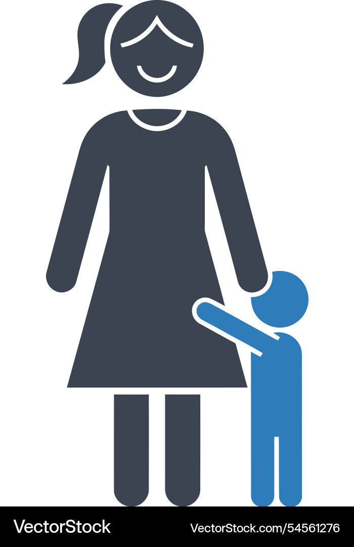 Mother child support icon Royalty Free Vector Image