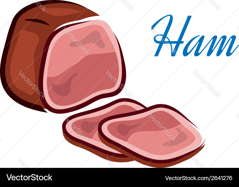 Pieces of ham Royalty Free Vector Image - VectorStock