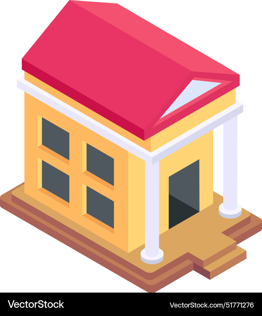 Premium isometric icon of courthouse Royalty Free Vector