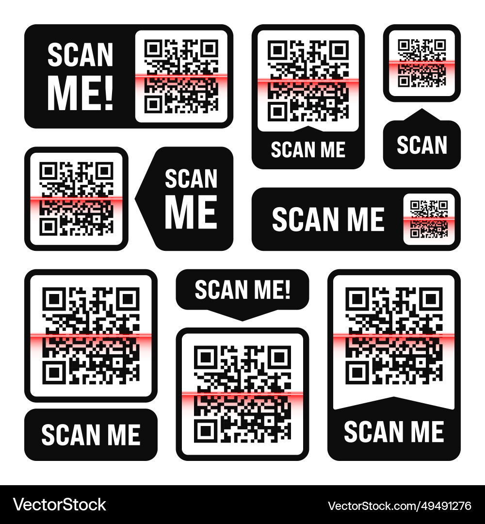 Scan me qr code sticker online payment special Vector Image