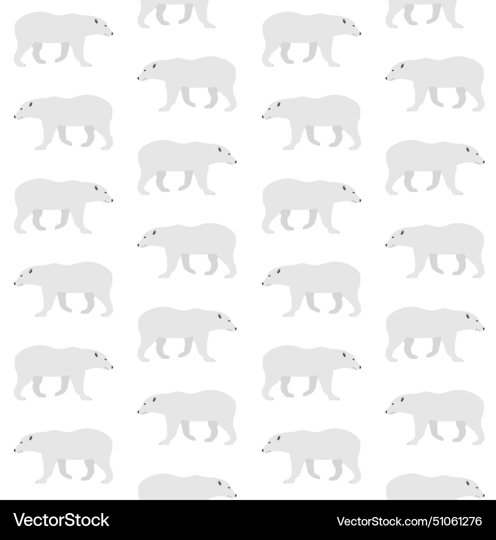 Seamless pattern of hand drawn polar bear Vector Image