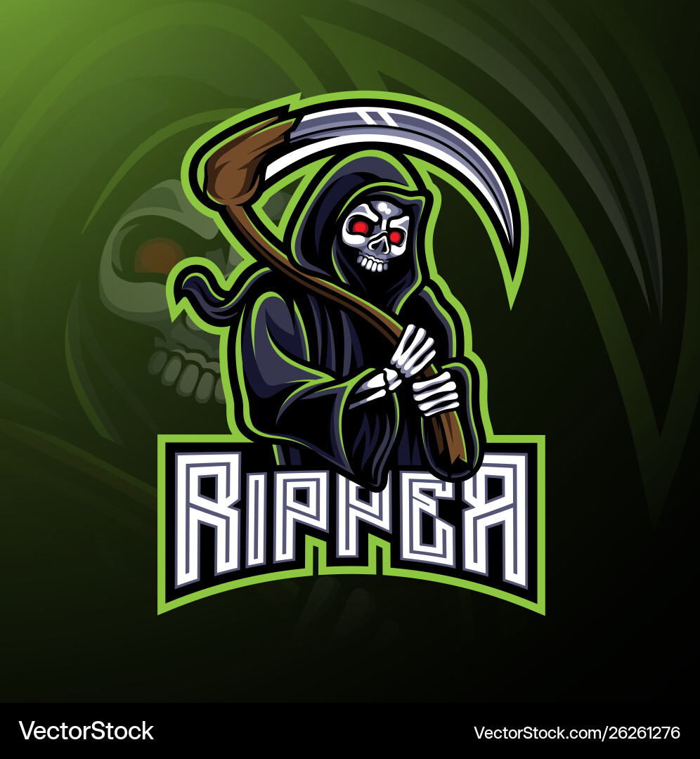 Skull ripper logo mascot design Royalty Free Vector Image