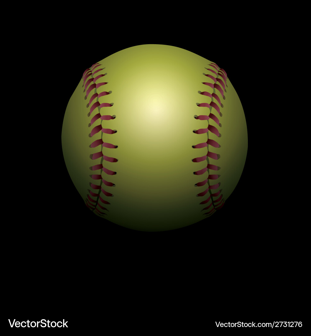 Softball on black Royalty Free Vector Image - VectorStock