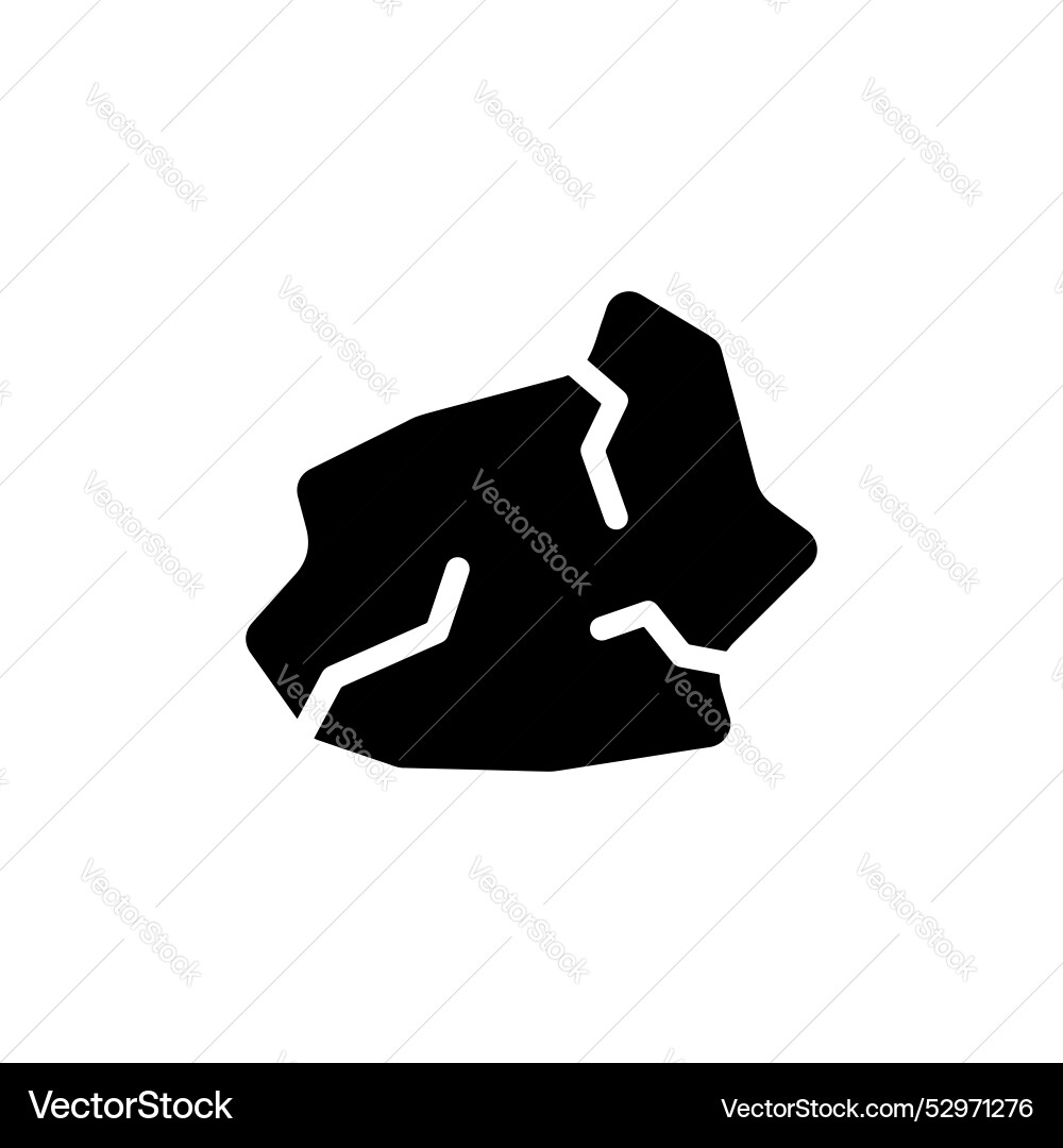 Stone line icon isolated on white background Vector Image
