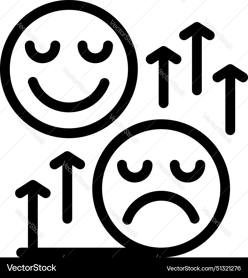 Stress management icon outline emotional Vector Image
