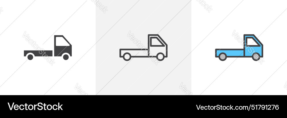 Truck container empty icon set black filled Vector Image